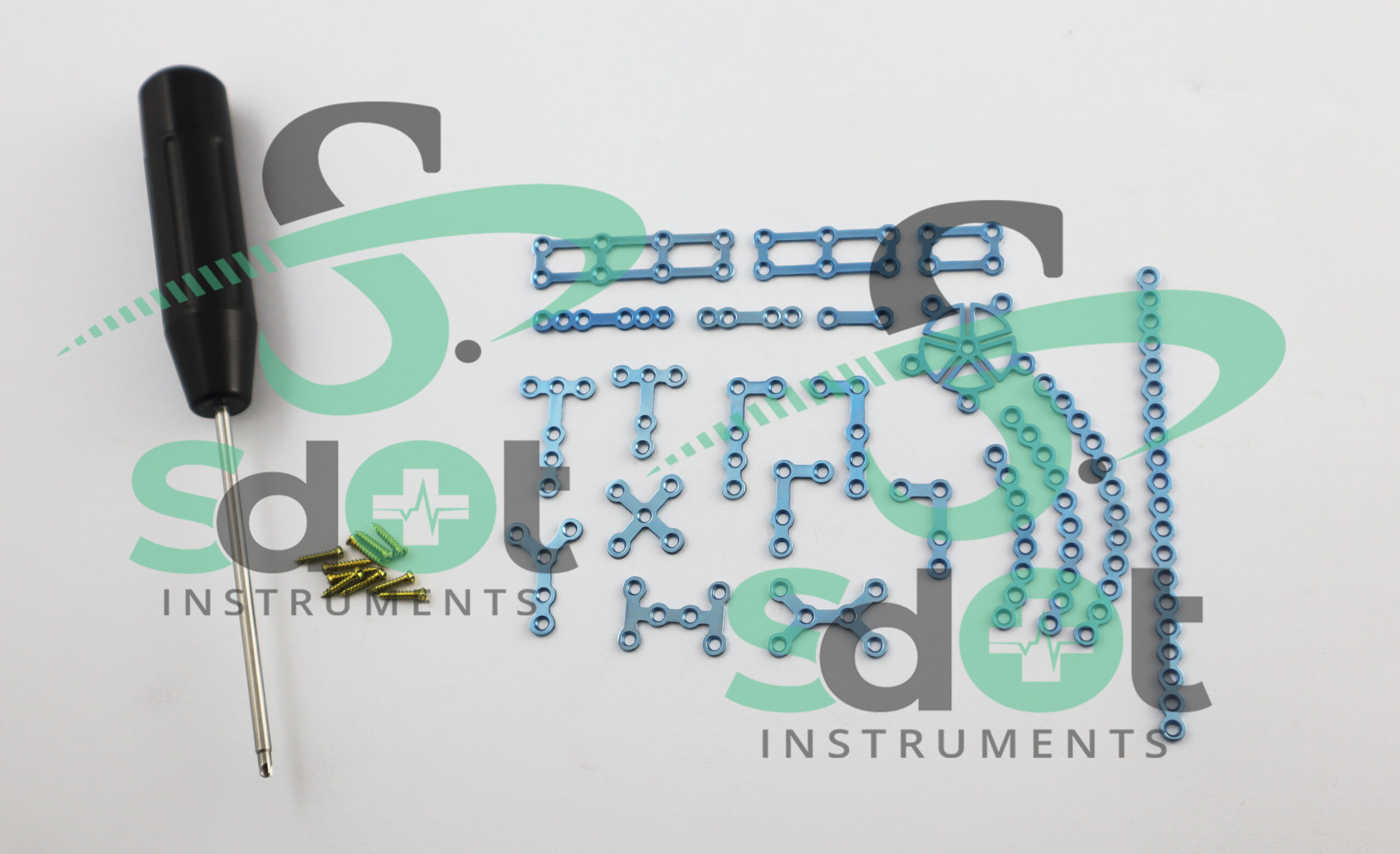 Maxillofacial CMF Mini Plate Reconstruction Plates & Screws Titanium 2 ...