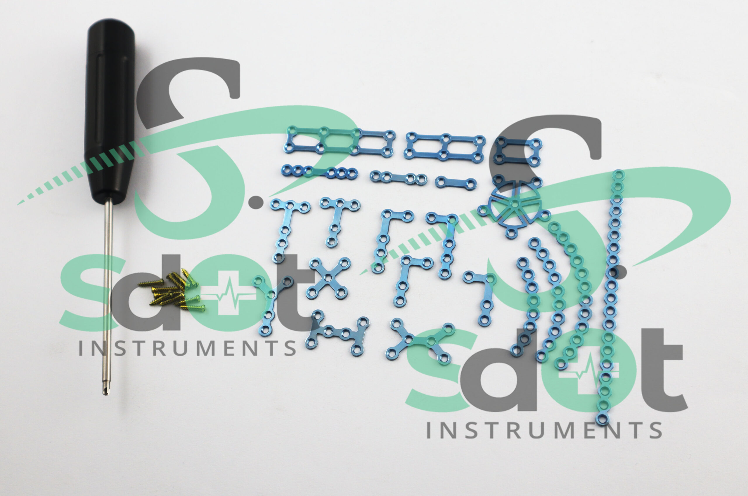 Maxillofacial CMF Mini Plate Reconstruction Plates & Screws Titanium 2 ...